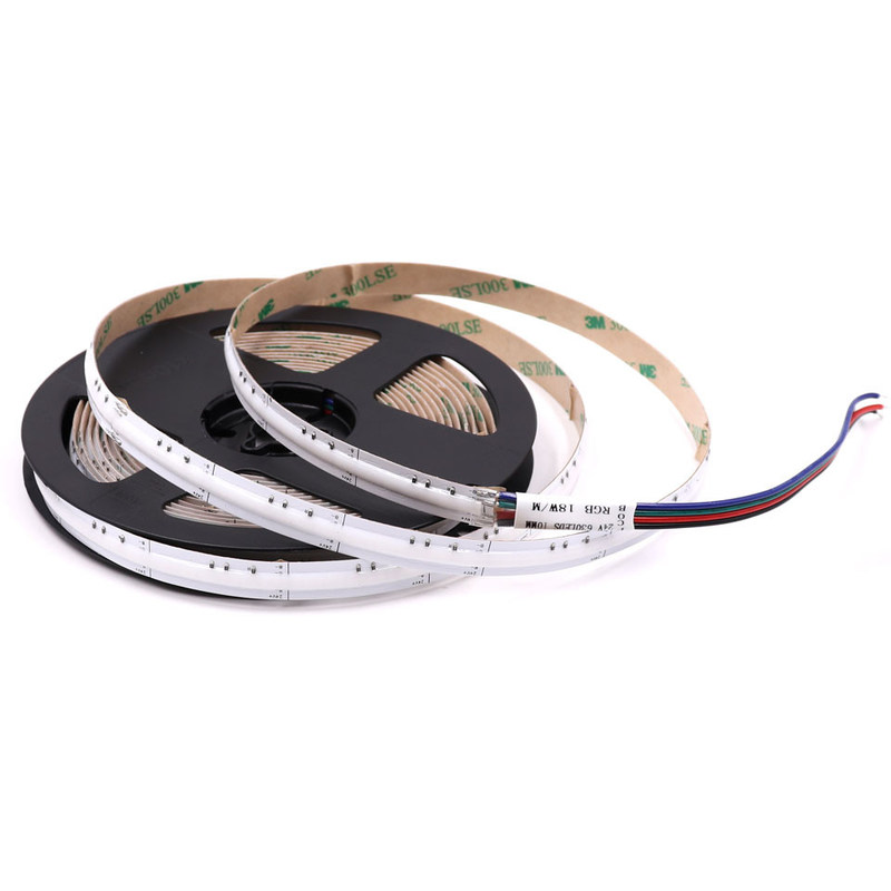 DC12V 24V RGB COB 630LEDs/M High Density Super Bright Flexible LED Strip