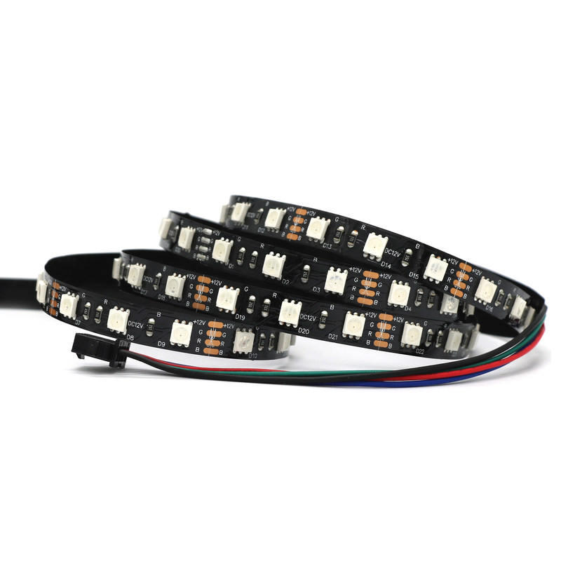 5m 5050 Rgb 300 Led Strip Lights 22LM Led Strip Ip67 24v Black PCB