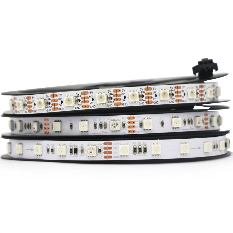 SMD5050 RGB Digital Led Strip SPI Color Changing Led Tape Light 24V